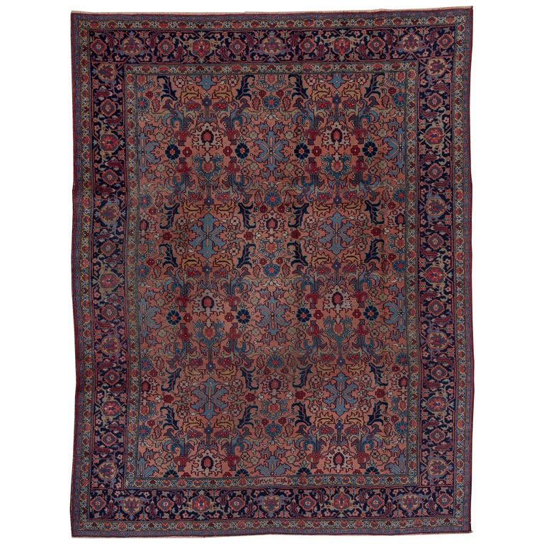 Antique Floral Heriz Carpet, circa 1930s at 1stDibs