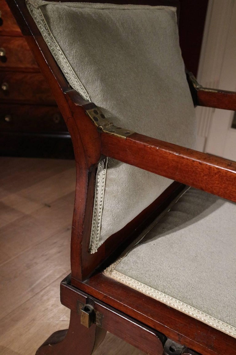 Antique Folding Armchair, Maker J. Alderman, London, circa 1870 For ...