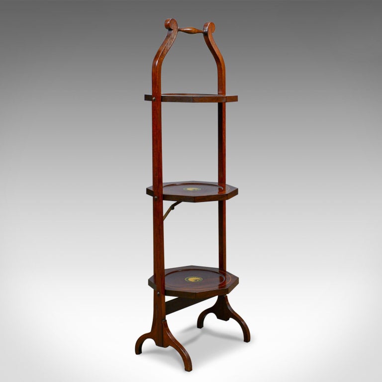 Antique Folding Cake Stand, English, Edwardian, Mahogany, Three-Tier ...