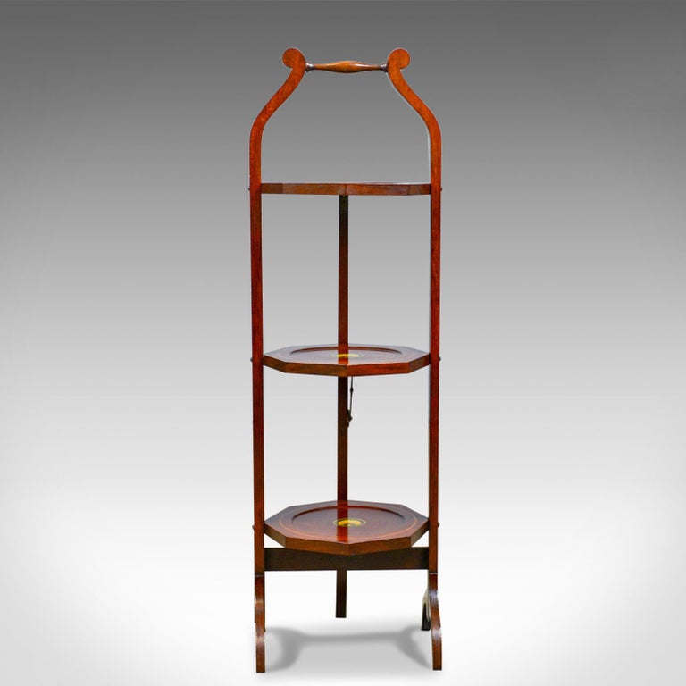 Antique Folding Cake Stand, English, Edwardian, Mahogany, Three-Tier ...
