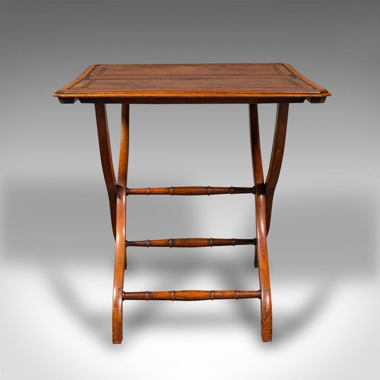 Antique Folding Writing Table, English, Walnut, Side, Serving ...
