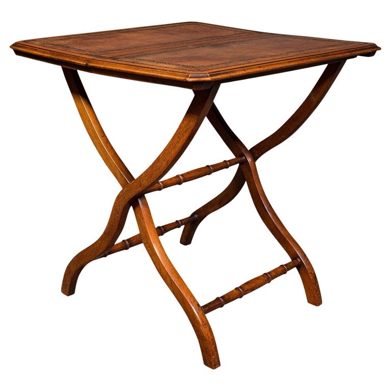 Antique Folding Writing Table, English, Walnut, Side, Serving ...