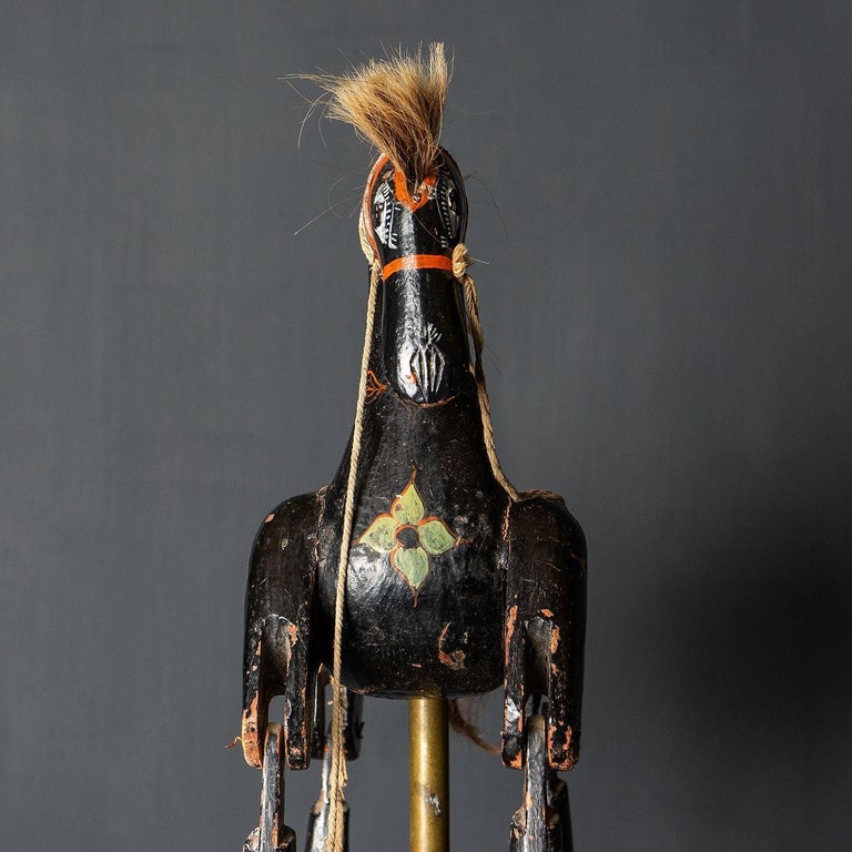 Antique Folk Art Carved And Painted Articulated Horse Puppet For Sale ...