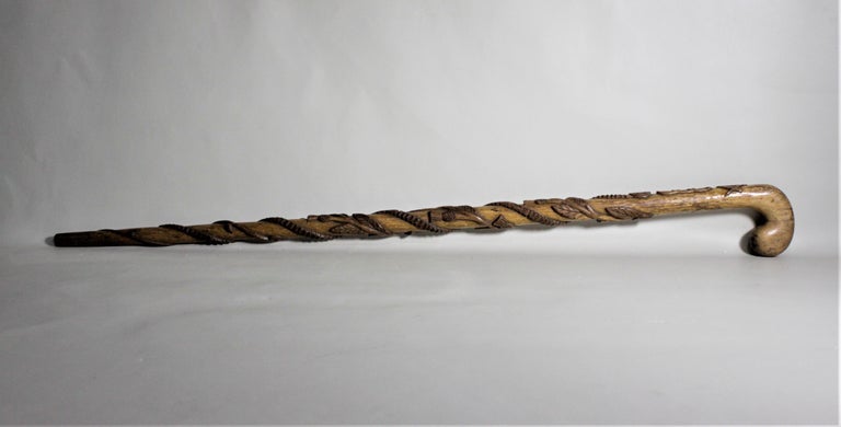 Antique Folk Art Ornately Carved Scottish Rite or Masonic Lodge Walking ...