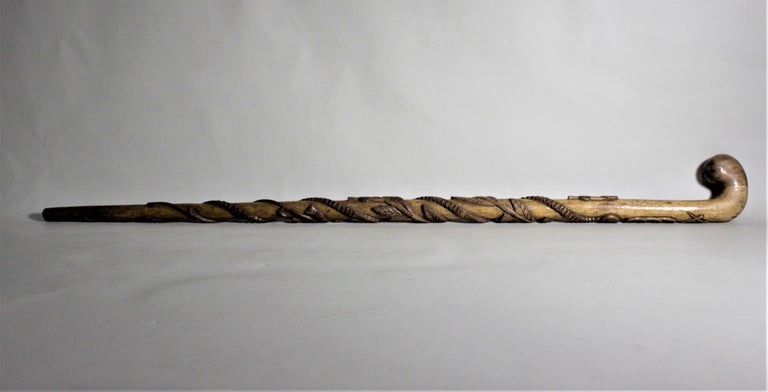 Antique Folk Art Ornately Carved Scottish Rite or Masonic Lodge Walking ...