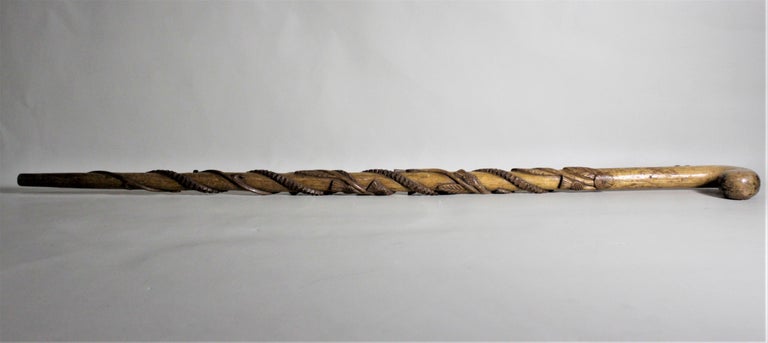 Antique Folk Art Ornately Carved Scottish Rite or Masonic Lodge Walking ...