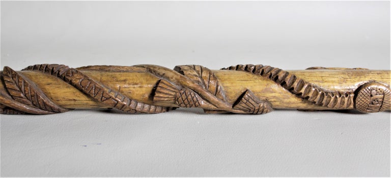 Antique Folk Art Ornately Carved Scottish Rite or Masonic Lodge Walking ...