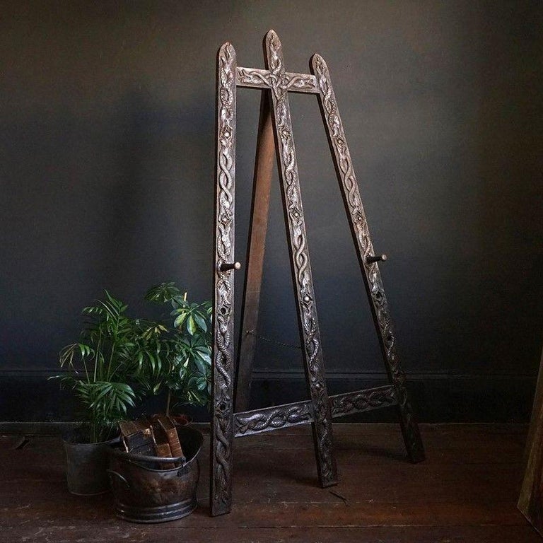 Antique Folk Art Carved Serpent Artist's Easel at 1stDibs