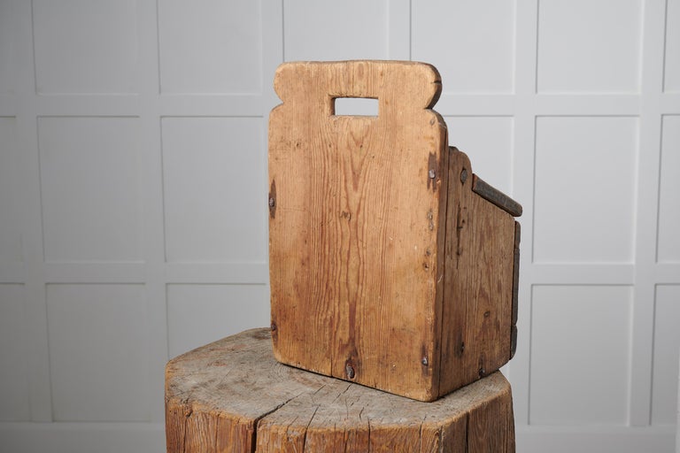 Antique Folk Art Northern Swedish Handmade Flour Box For Sale at 1stDibs