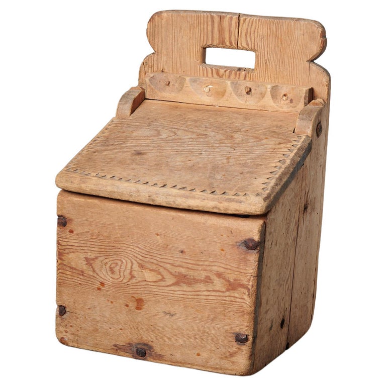 Antique Folk Art Northern Swedish Handmade Flour Box For Sale at 1stDibs