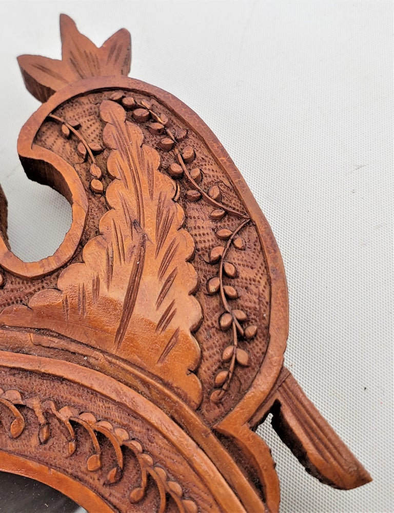 Antique Folk Art Ornately Carved Wooden Picture Frame with Birds and ...