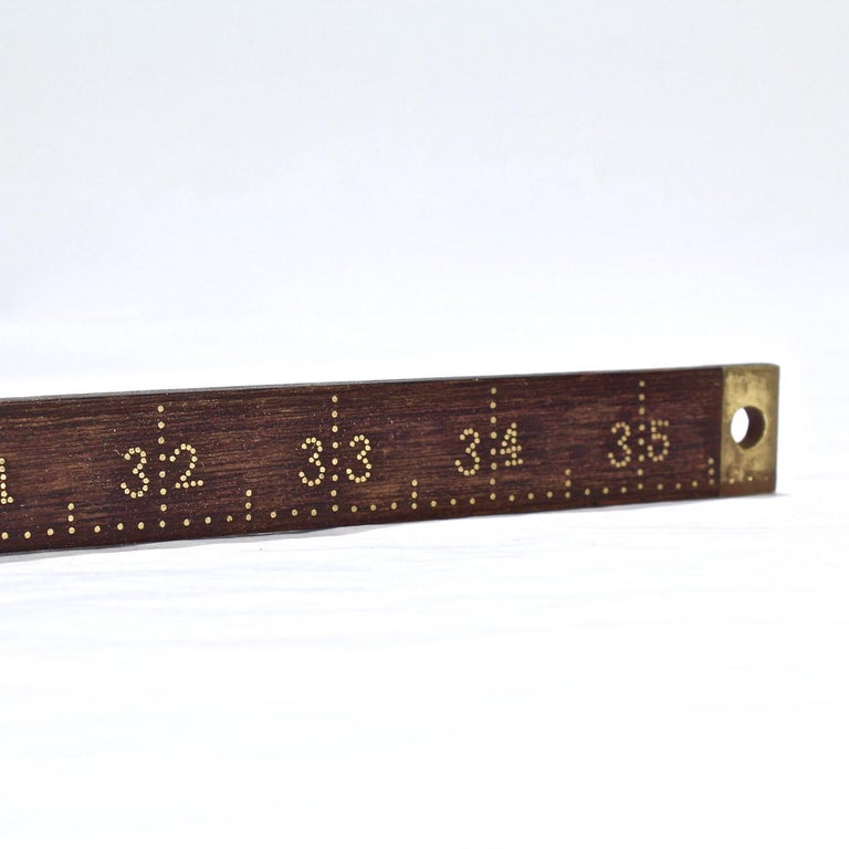 Antique Folk Art Rosewood Dress Maker's Wooden Ruler with Brass Inlay ...