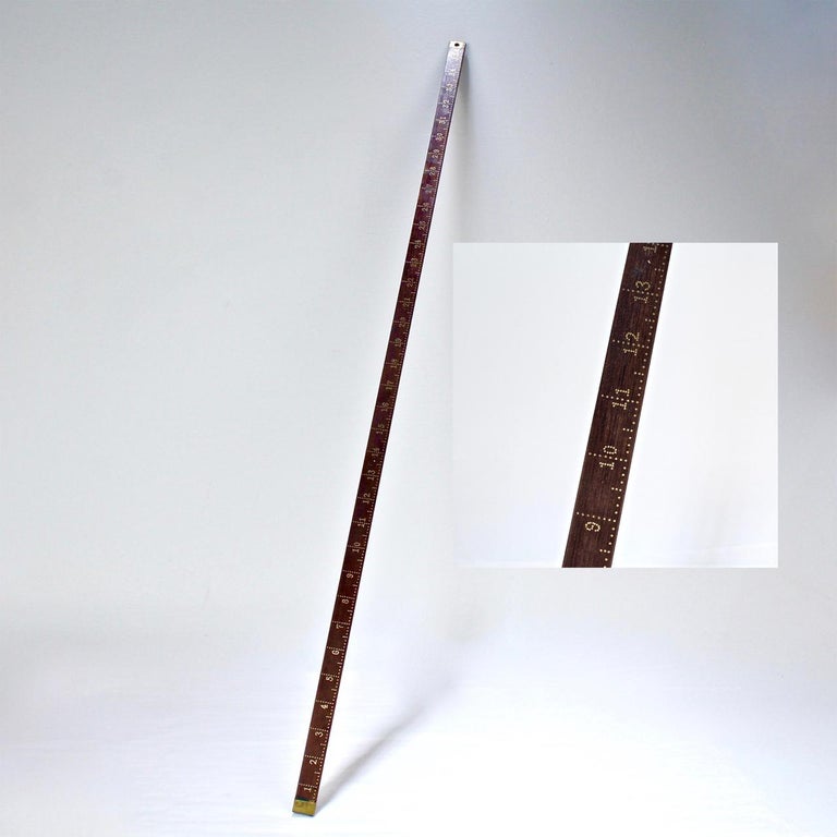 Antique Folk Art Rosewood Dress Maker's Wooden Ruler with Brass Inlay ...