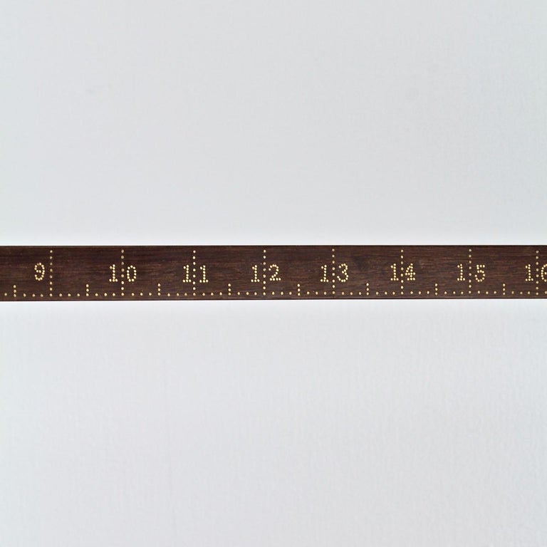 Antique Folk Art Rosewood Dress Maker's Wooden Ruler with Brass Inlay ...