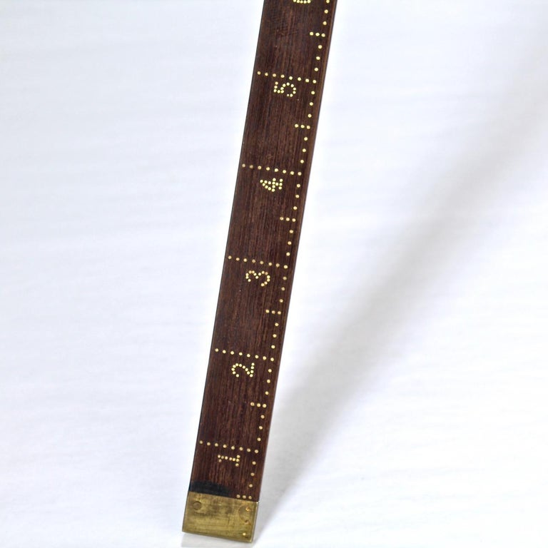 Antique Folk Art Rosewood Dress Maker's Wooden Ruler with Brass Inlay ...
