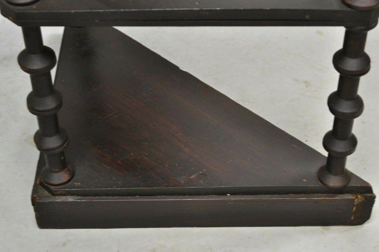 Antique Folk Art Sewing Spool Carved 6 Tier Corner Shelf Whatnot Stand ...