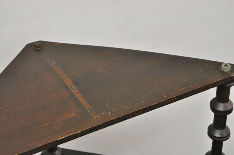 Antique Folk Art Sewing Spool Carved 6 Tier Corner Shelf Whatnot Stand ...