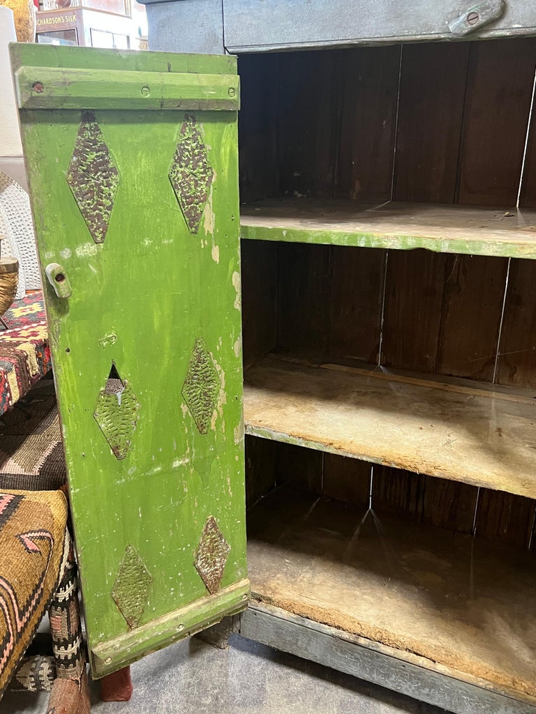 Antique Folk Art Wood Pie Safe Cabinet For Sale at 1stDibs