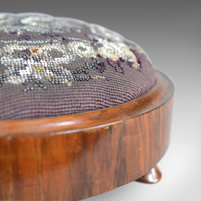 Antique Foot Stool, English, Victorian, Beadwork, Carriage Rest, circa ...