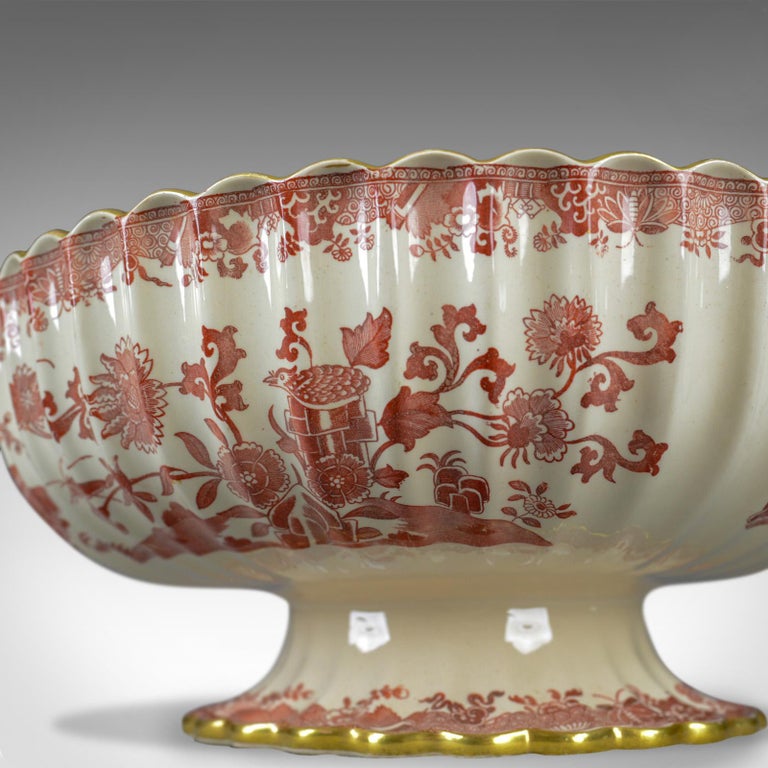 Antique Footed Bowl, Red and White, Copeland Spode, Grasshopper, circa ...
