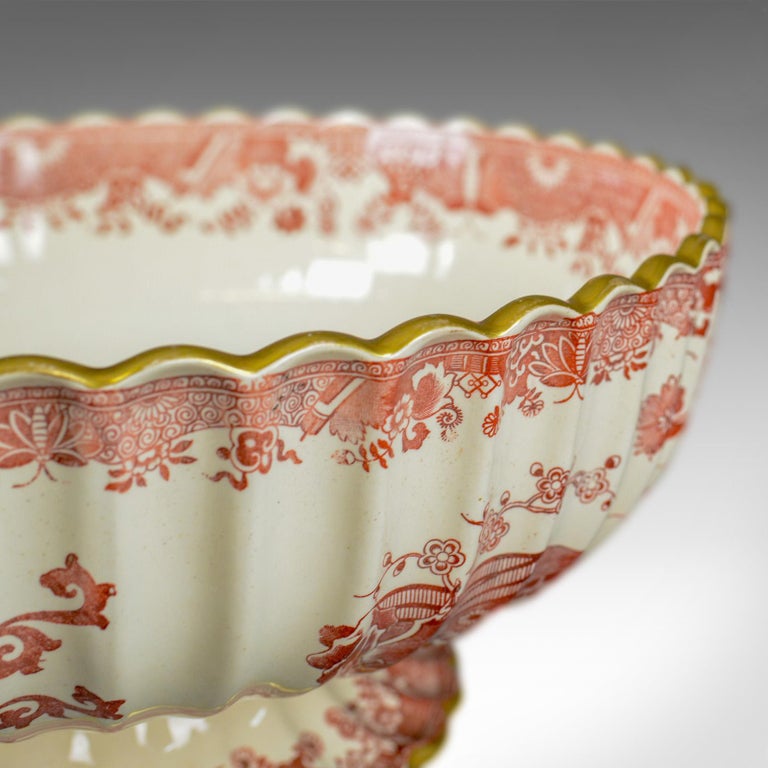 Antique Footed Bowl, Red and White, Copeland Spode, Grasshopper, circa ...