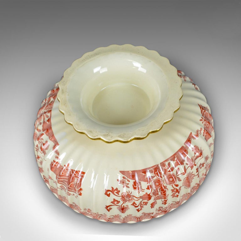 Antique Footed Bowl, Red and White, Copeland Spode, Grasshopper, circa ...