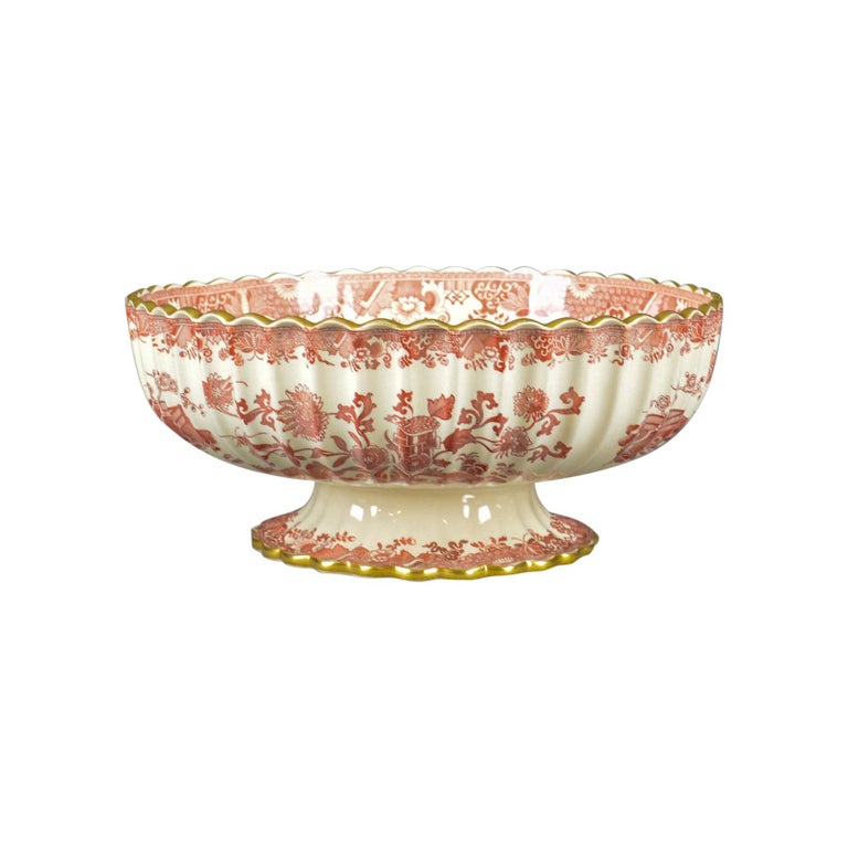Antique Footed Bowl, Red and White, Copeland Spode, Grasshopper, circa ...