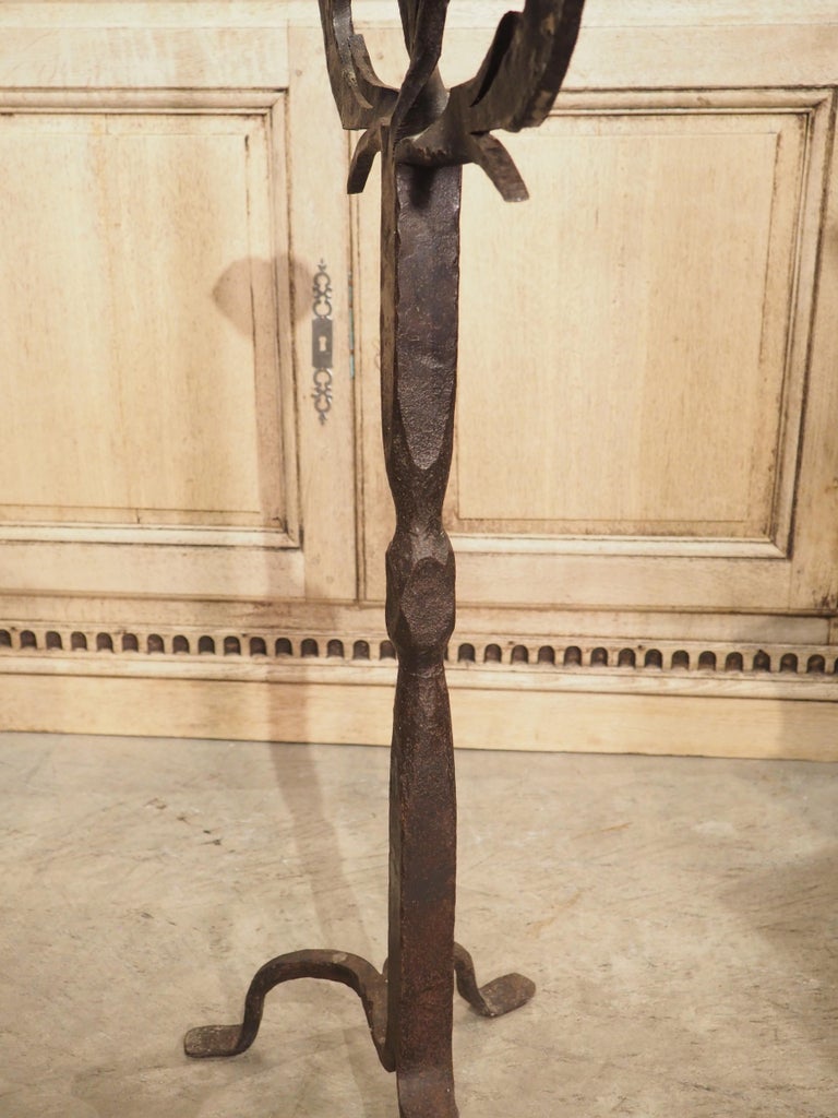 Antique Forged Iron Candelabra Torchere from Spain, Circa 1900 For Sale ...