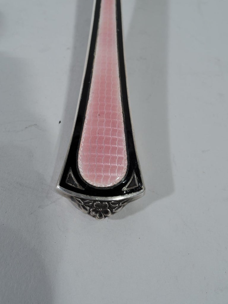 Antique Foster and Bailey 3-Piece Sterling Silver and Enamel Vanity Set ...