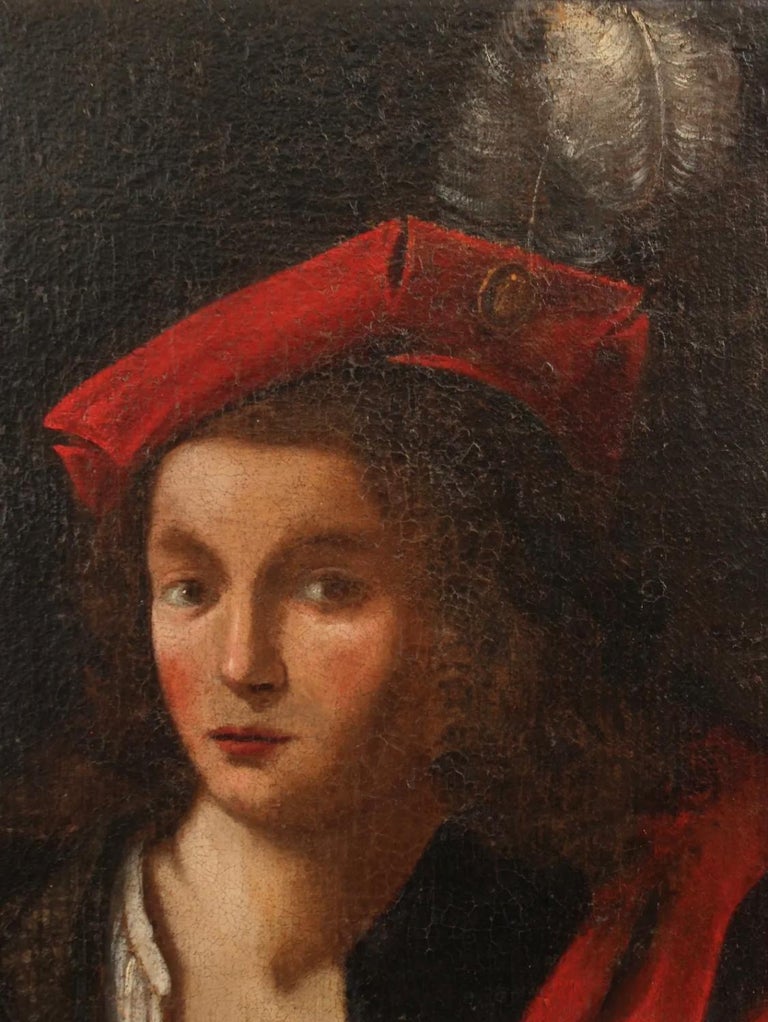 Antique Framed Italian Oil on Canvas Portrait Painting of Florentine ...