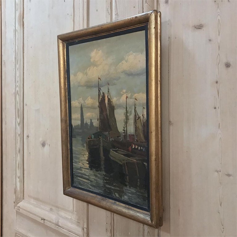 Antique Framed Oil Painting on Board by Reynaert For Sale at 1stdibs