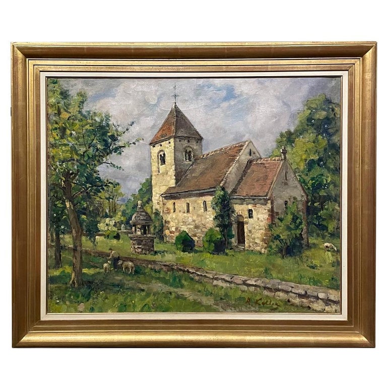Antique Framed Oil Painting on Canvas by A. Koller For Sale at 1stDibs