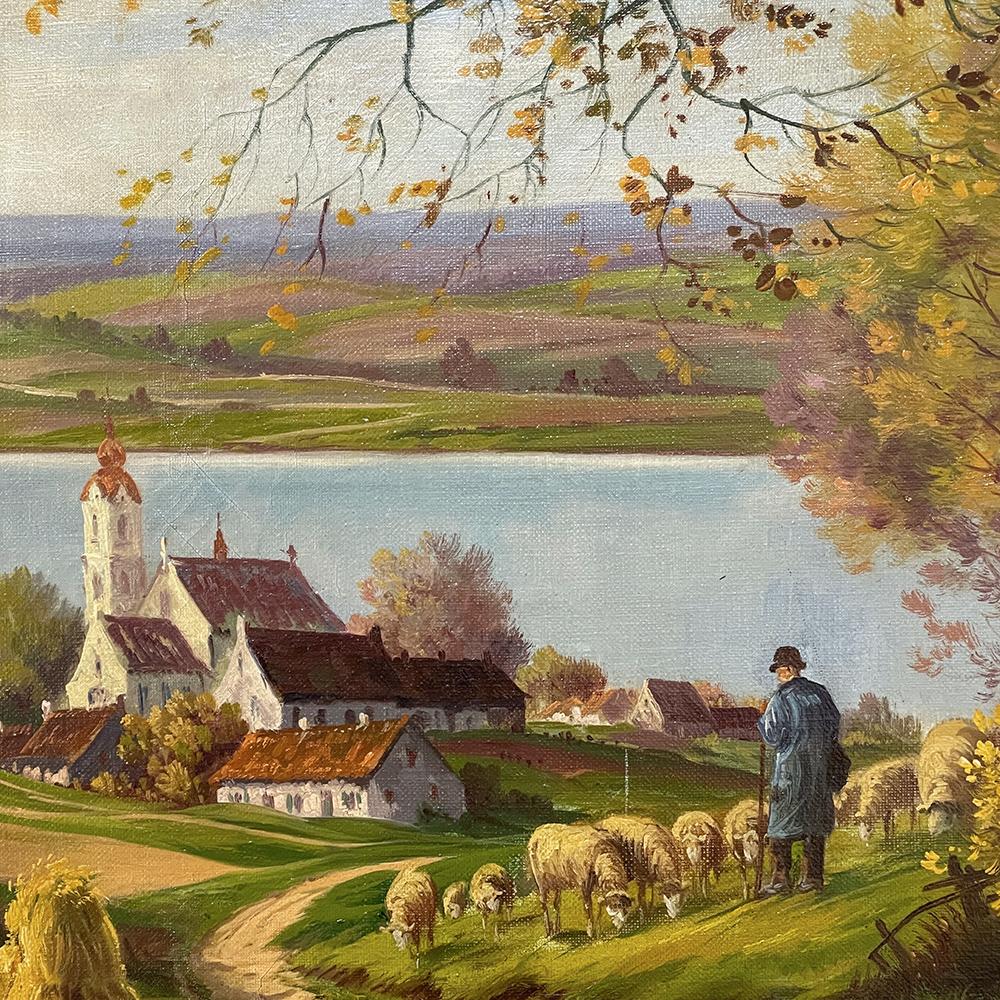 Antique Framed Oil Painting on Canvas by Albert Caullet For Sale at 1stDibs