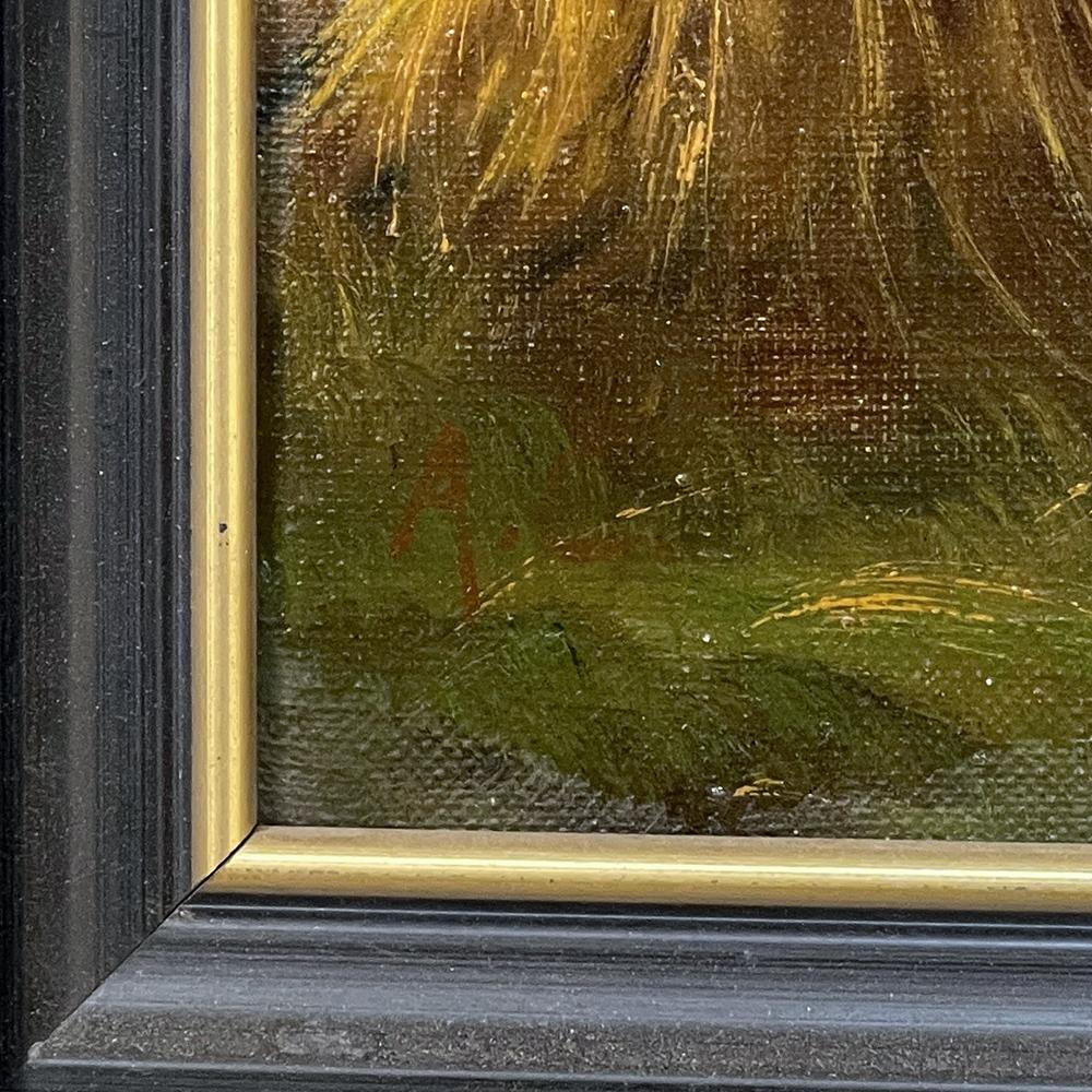 Antique Framed Oil Painting on Canvas by Albert Caullet For Sale at 1stDibs