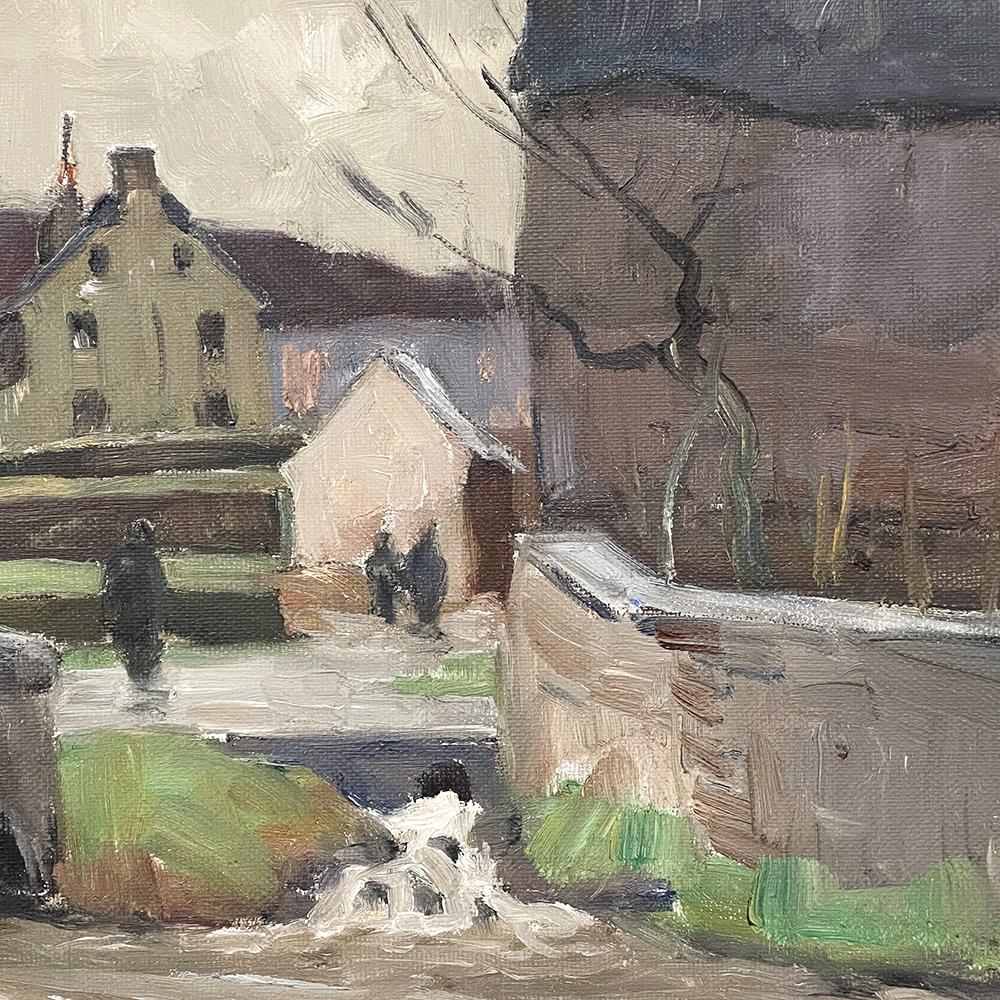 Antique Framed Oil Painting on Canvas by Jean-Baptiste Scoriel For Sale ...