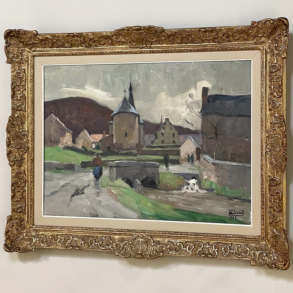 Antique Framed Oil Painting on Canvas by Jean-Baptiste Scoriel For Sale ...