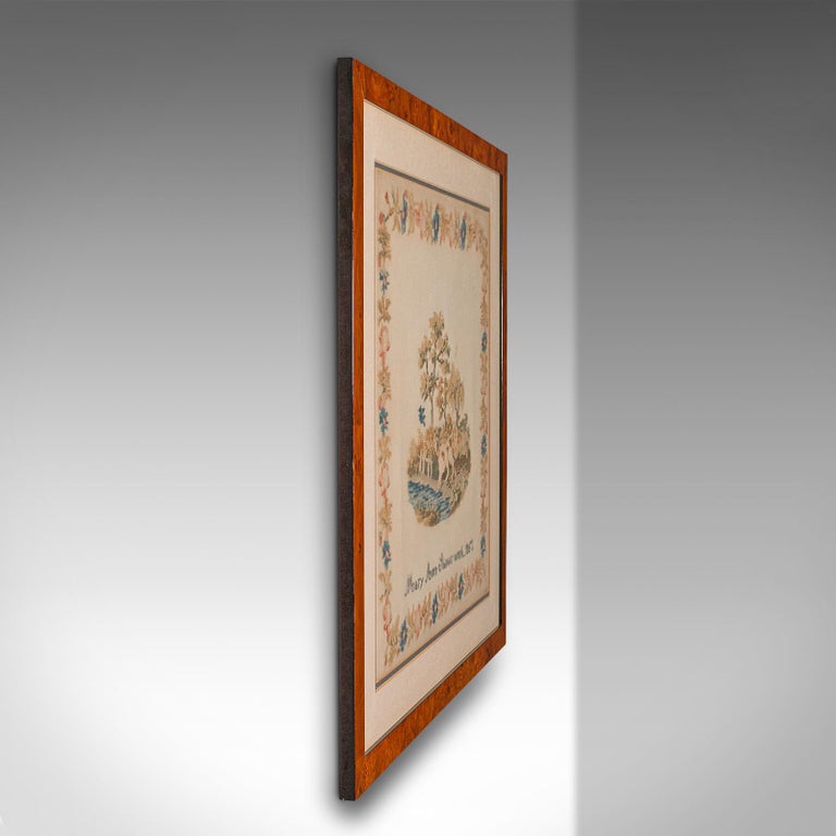 Antique Framed Sampler, English, Needlepoint Tapestry Panel, Victorian ...