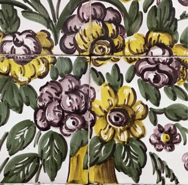 Antique Framed Spanish Faience Tile Plaque For Sale at 1stDibs