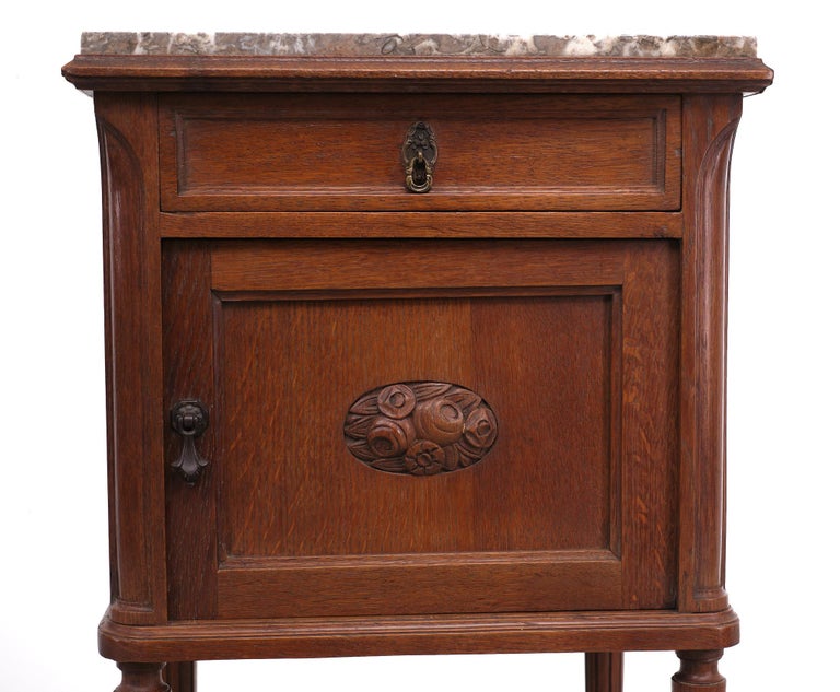 Antique France Marble Tops Night Stands, 1890s For Sale at 1stDibs