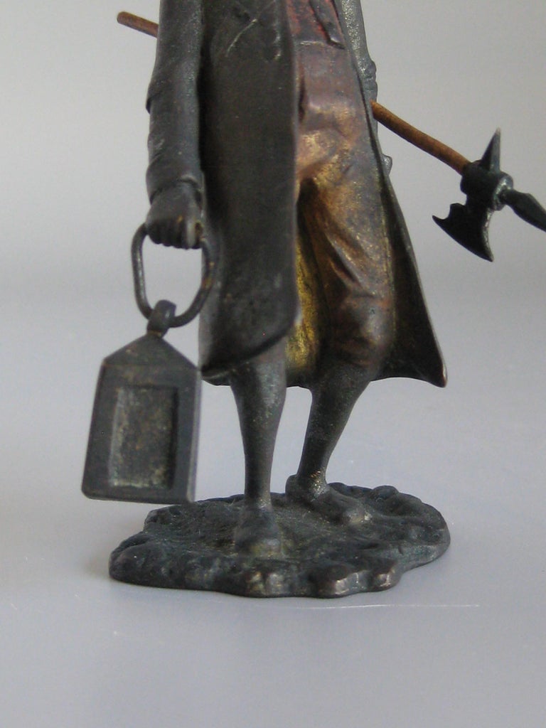 Antique Franz Bergman Austrian Vienna Bronze Cold Paint Night Watchman ...