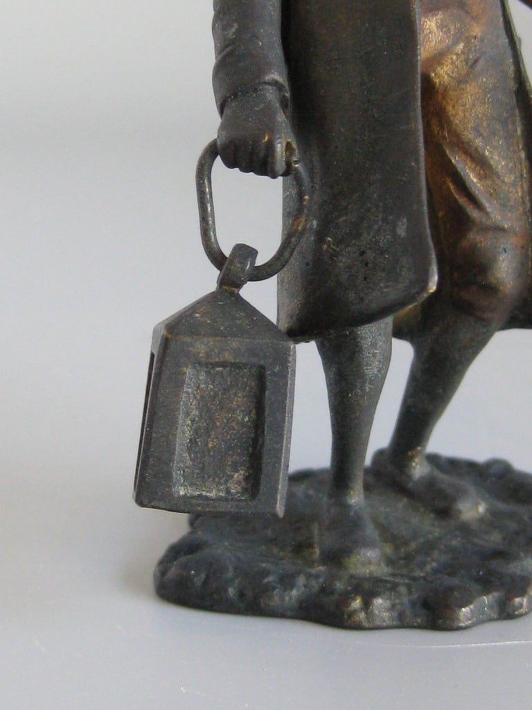 Antique Franz Bergman Austrian Vienna Bronze Cold Paint Night Watchman ...