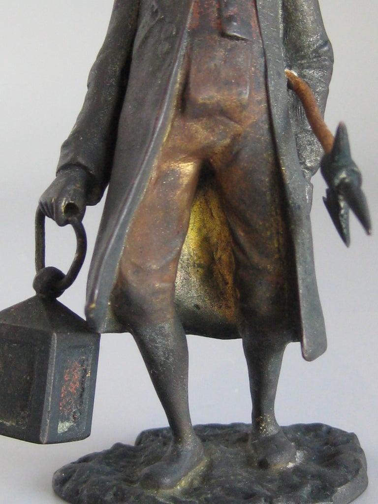 Antique Franz Bergman Austrian Vienna Bronze Cold Paint Night Watchman ...