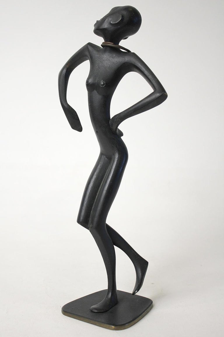 Antique Franz Hagenauer Bronze African Female Lady Dancer Sculpture ...
