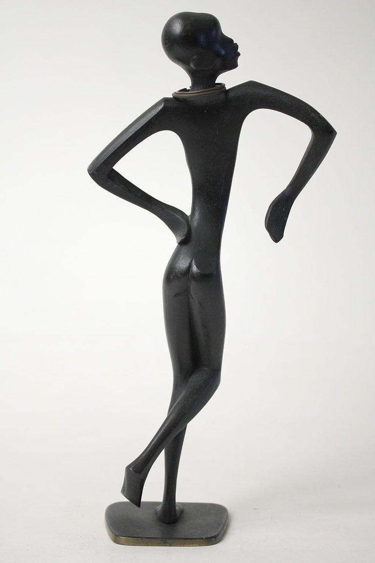 Antique Franz Hagenauer Bronze African Female Lady Dancer Sculpture ...
