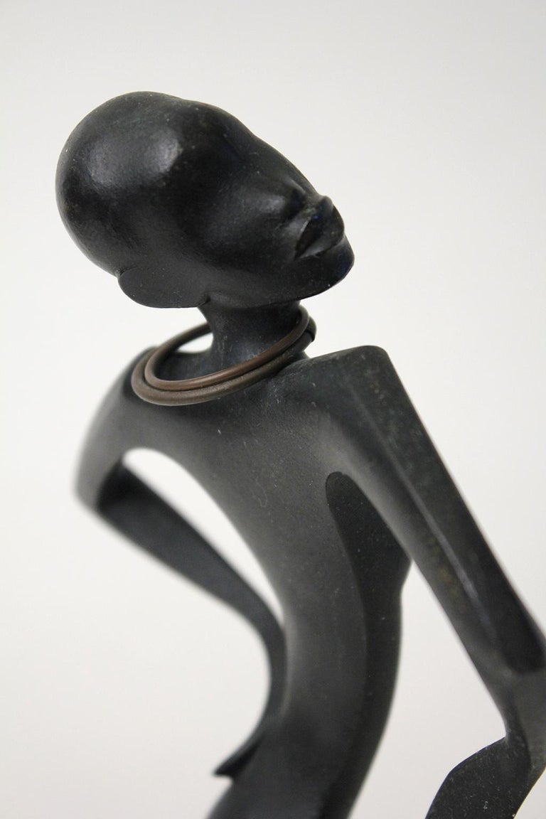Antique Franz Hagenauer Bronze African Female Lady Dancer Sculpture ...