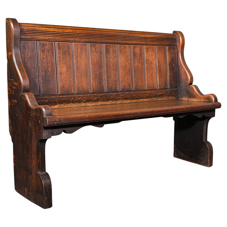 Antique Free-Standing Pew, Scottish, Oak, Bench Seat, Ecclesiastical ...