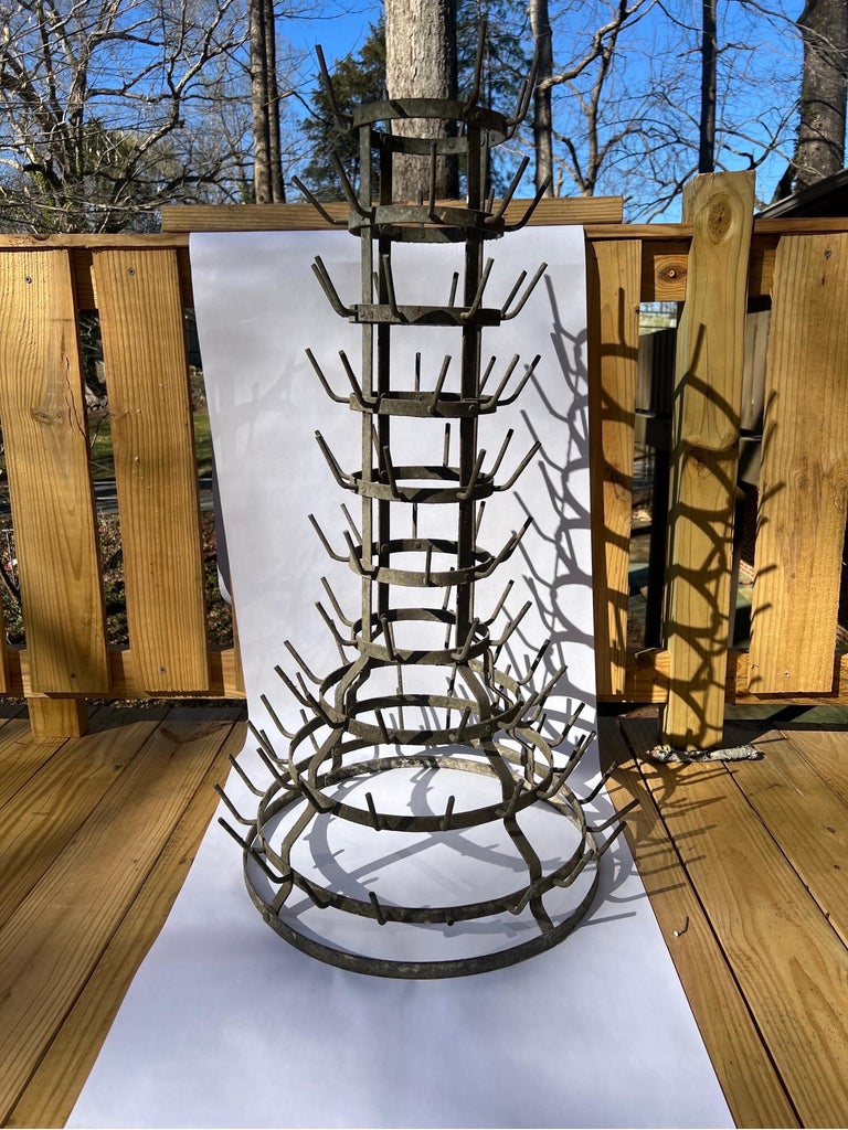 Antique French 10-Tier Zinc Wine Bottle Drying Rack, circa 1900 For ...