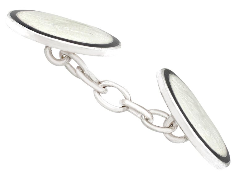 Antique French 1890s Import Enamel and Silver Footballer Cufflinks For ...