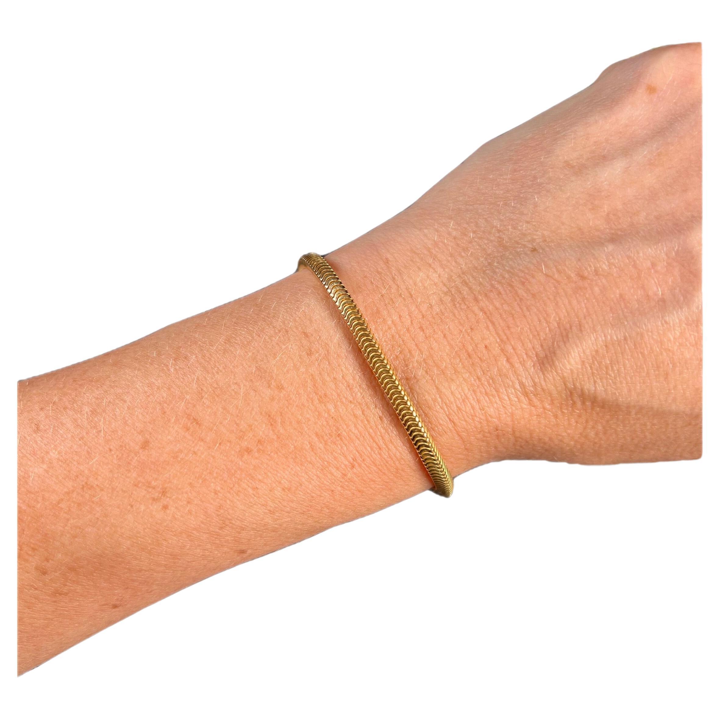 Antique French 18ct Gold Snake Link Bracelet For Sale at 1stDibs