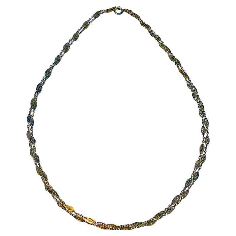 Antique French 18-Karat Muff Chain, circa 1890 For Sale at 1stDibs